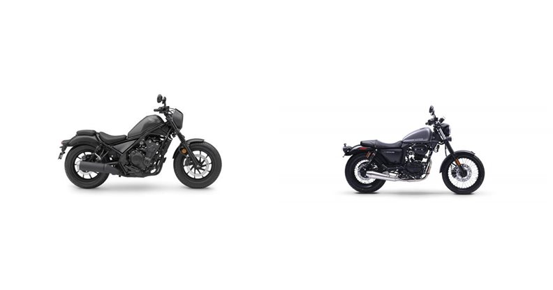 Motorrad Vergleich Honda CMX500 Rebel S 2022 vs. Motron Revolver 125 2022