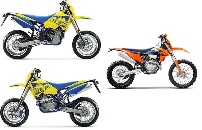Motorrad Vergleich Husaberg FS 650 E 2005 vs. KTM 500 EXC-F 2022