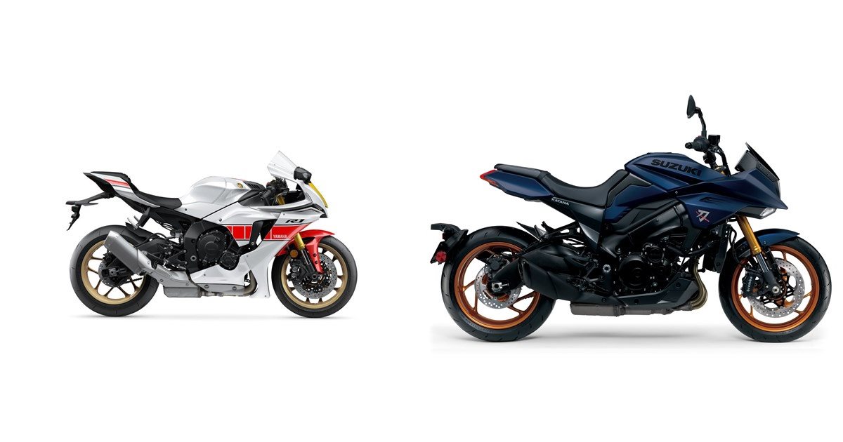 Motorrad Vergleich Yamaha R1 World GP 60th Anniversary 2023 vs. Suzuki ...