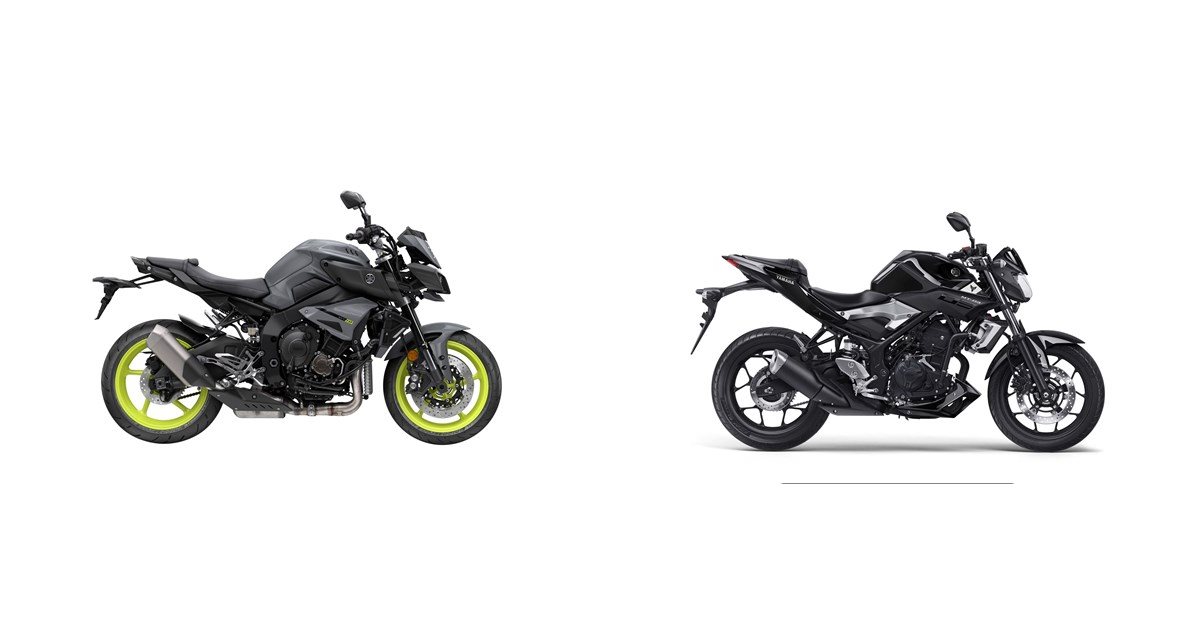 Motorrad Vergleich Yamaha MT-10 2017 vs. Yamaha MT-03 2016