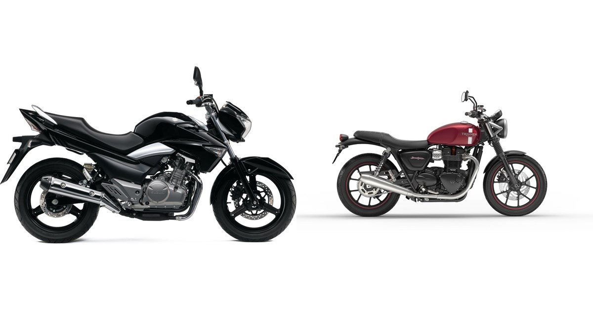 Motorrad Vergleich Suzuki GW250 Inazuma 2017 vs. Triumph Street Twin 2017