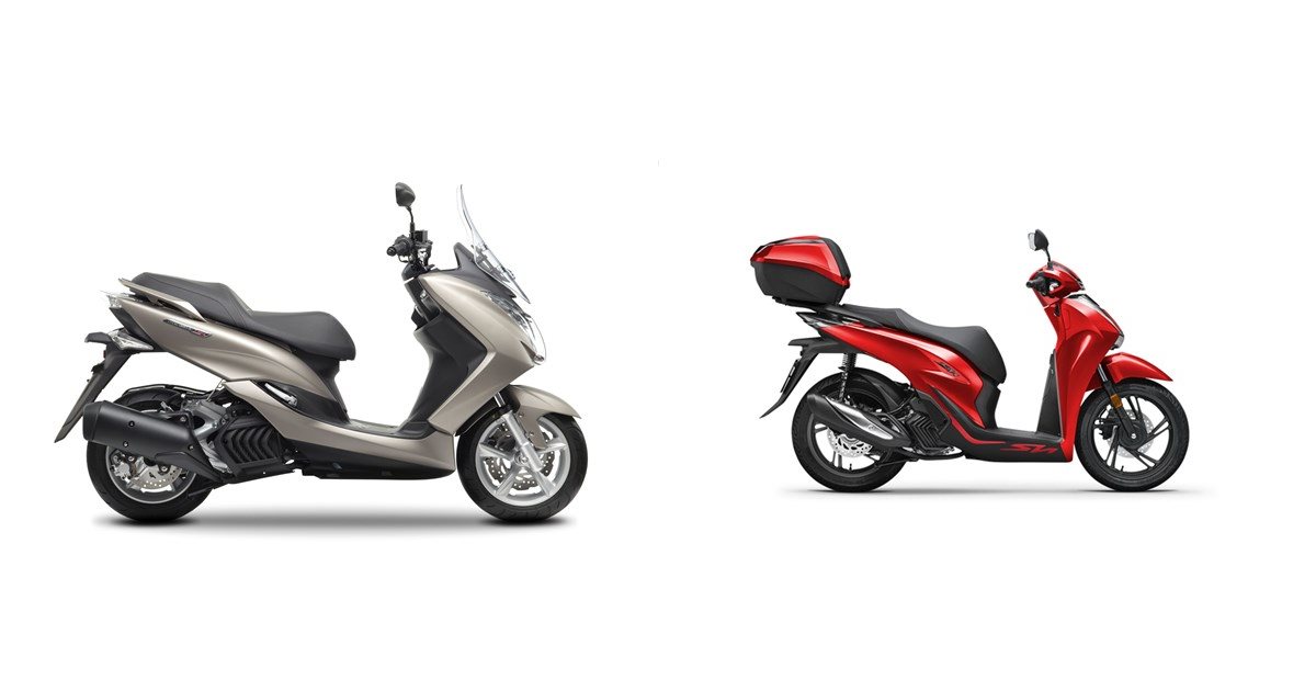 Motorrad Vergleich Yamaha Majesty S 125 2016 vs. Honda SH125i 2023