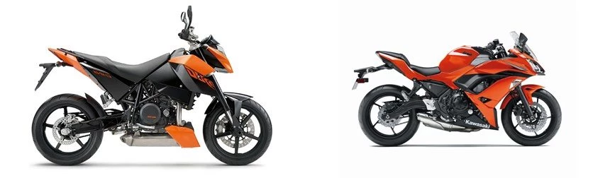 Motorrad Vergleich KTM 690 Duke 2009 vs. Kawasaki Ninja 650 2017