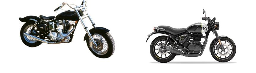 Motorrad Vergleich Royal Enfield Fat Bullet 2008 vs. Royal Enfield HNTR ...