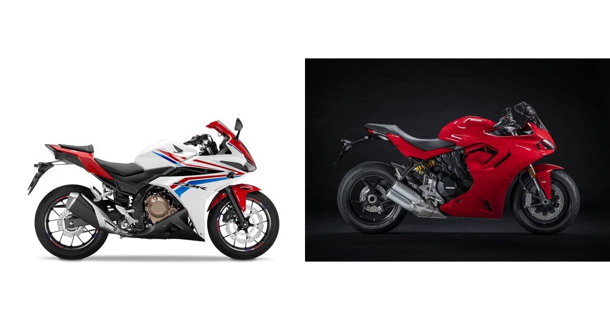 Motorrad Vergleich Honda CBR500R 2018 vs. Ducati SuperSport 950 2021