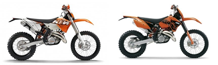 Motorrad Vergleich KTM 125 EXC 2010 vs. KTM 125 EXC 2007