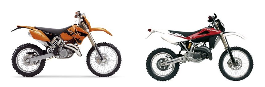 Motorrad Vergleich KTM 125 EXC 2005 vs. Husqvarna WR 125 2007