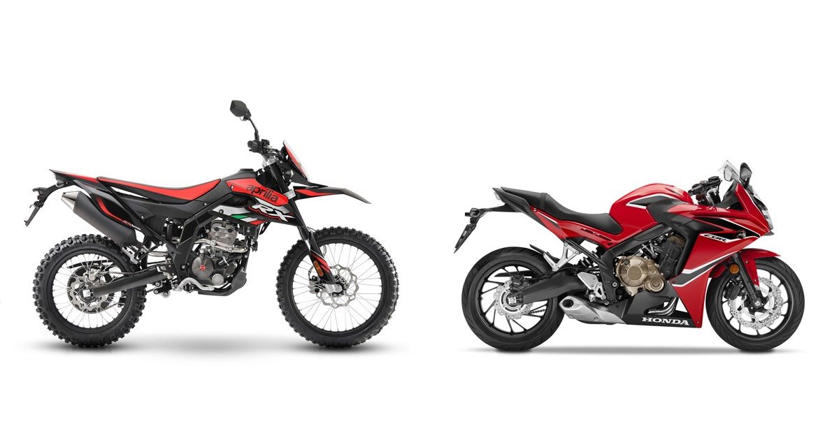 Motorrad Vergleich Aprilia RX 125 2021 vs. Honda CBR 650F 2018