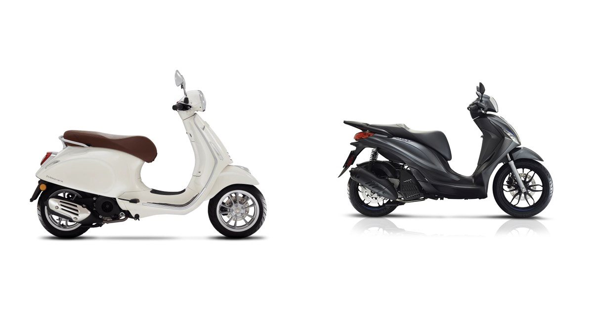 Motorrad Vergleich Vespa Primavera 125 2022 vs. Piaggio Medley 125 ie IGET 2018