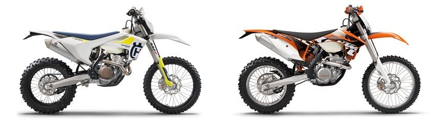 Motorrad Vergleich Husqvarna FE 350 2019 vs. KTM 350 EXC-F 2013
