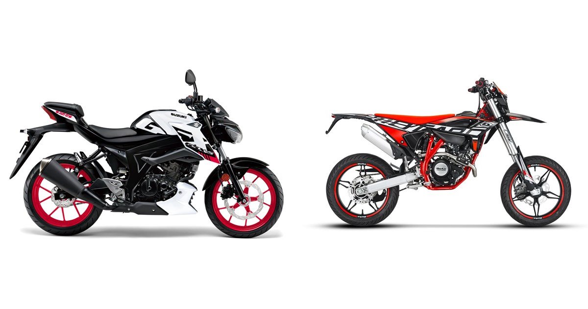 Motorrad Vergleich Suzuki GSX-S125 2023 vs. Beta RR Motard 125 4T LC 2022