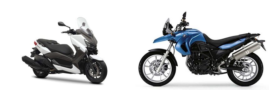 Motorrad Vergleich Yamaha XMAX 400 2013 vs. BMW F 650 GS 2009