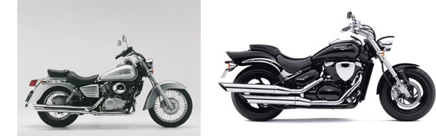 Motorrad Vergleich Honda VT 125 Shadow 2008 vs. Suzuki Intruder M800 2009