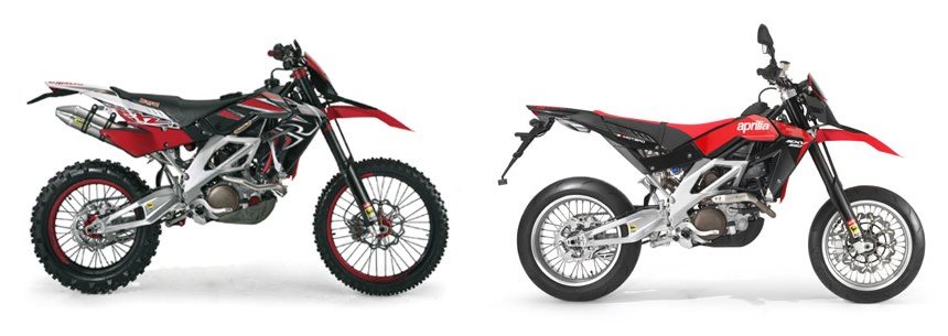 Motorrad Vergleich Aprilia RXV 450 2008 vs. Aprilia SXV 450 2011