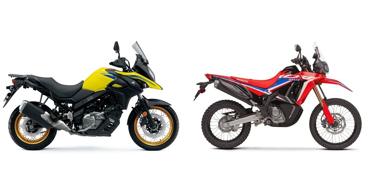 Motorrad Vergleich Suzuki V-Strom 650 XT 2023 vs. Honda CRF300 Rally 2023