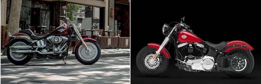 Motorrad Vergleich Harley-Davidson Softail Fat Boy FLSTF 2013 vs ...