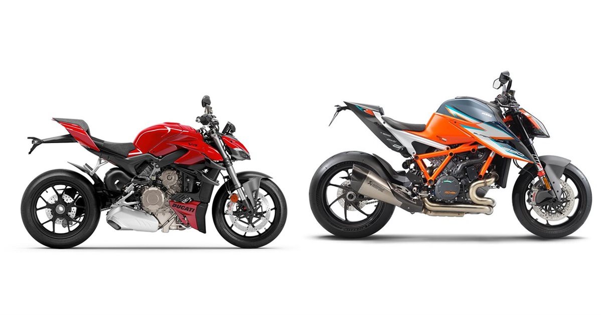 Ducati Streetfighter V4 2023 vs KTM 1290 Super Duke RR 2021