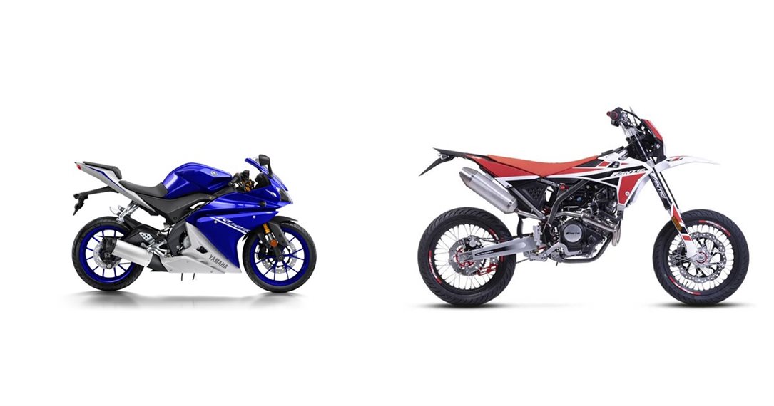 Motorrad Vergleich Yamaha R125 2017 vs. Fantic XMF 125 Performance 2021