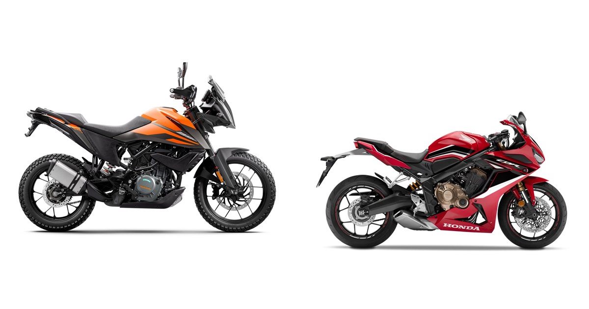 Motorrad Vergleich KTM 390 Adventure 2021 vs. Honda CBR650R 2021