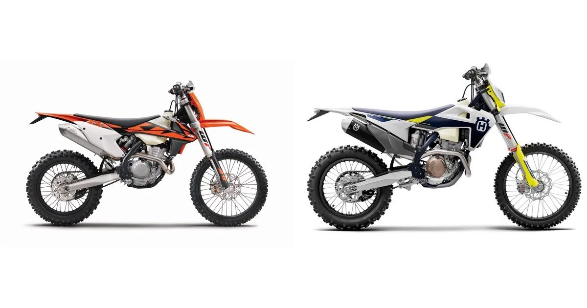 Motorrad Vergleich KTM 350 EXC-F 2018 vs. Husqvarna FE 350 2021