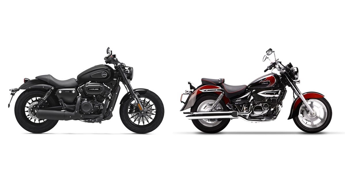 Motorrad Vergleich Keeway V-Cruise 2023 vs. Hyosung GV 125 2017