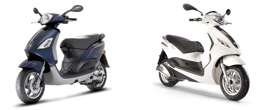 Motorrad Vergleich Piaggio Fly 50 2T 2010 vs. Piaggio New Fly 50 4T 2013