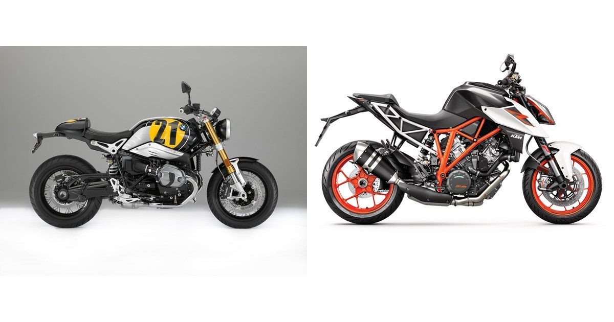 Motorrad Vergleich BMW R nineT 2018 vs. KTM 1290 Super Duke R 2017