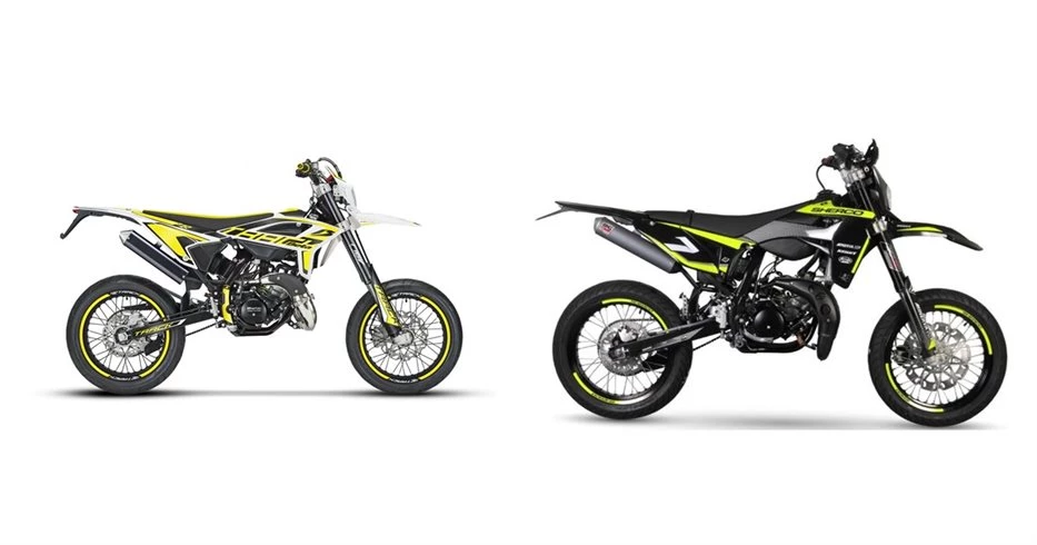 Motorrad Vergleich Beta RR 50 Motard Track 2023 vs. Sherco Silver SM-RS ...