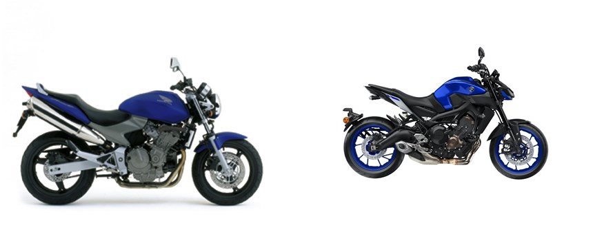 Motorrad Vergleich Honda CB 600 F Hornet 2005 vs. Yamaha MT-09 2018