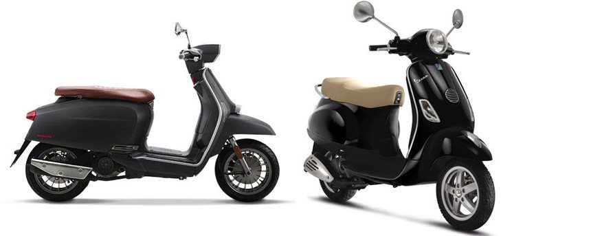 Motorrad Vergleich Lambretta V125 Special 2021 vs. Vespa LX 125 i.e 2009