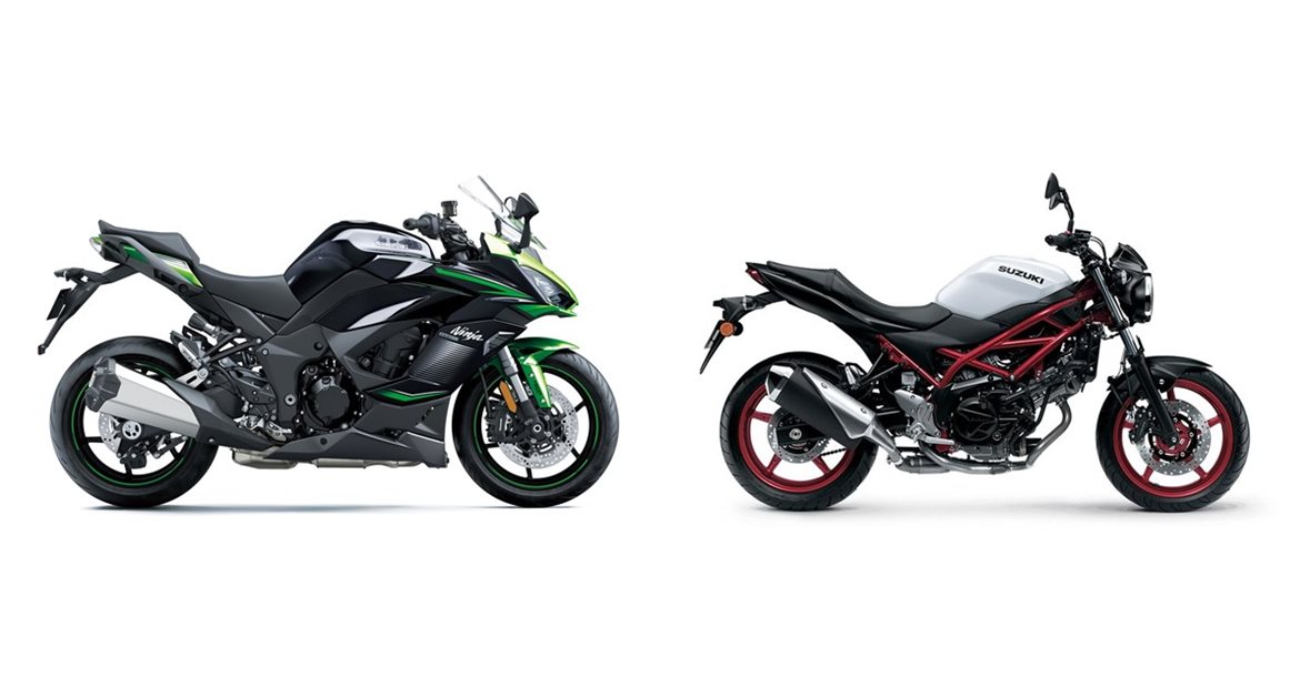 Motorrad Vergleich Kawasaki Ninja 1000SX 2023 vs. Suzuki SV650 2021