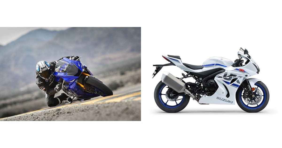 Motorrad Vergleich Yamaha YZF-R6 2018 vs. Suzuki GSX-R 1000 2018