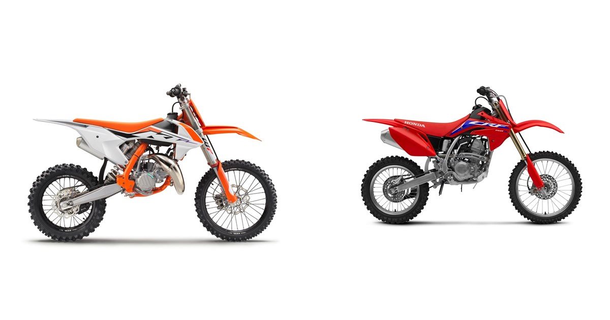 Motorrad Vergleich KTM 85 SX 19/16 2023 vs. Honda CRF150R 2023