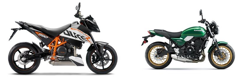 Motorrad Vergleich KTM 690 Duke R 2011 vs. Kawasaki Z650 RS 2022