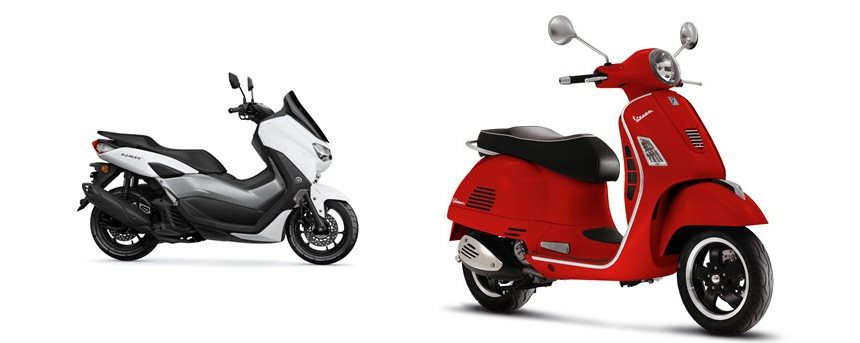 Motorrad Vergleich Yamaha NMAX 125 2023 vs. Vespa GTS 125 ie Super 2009