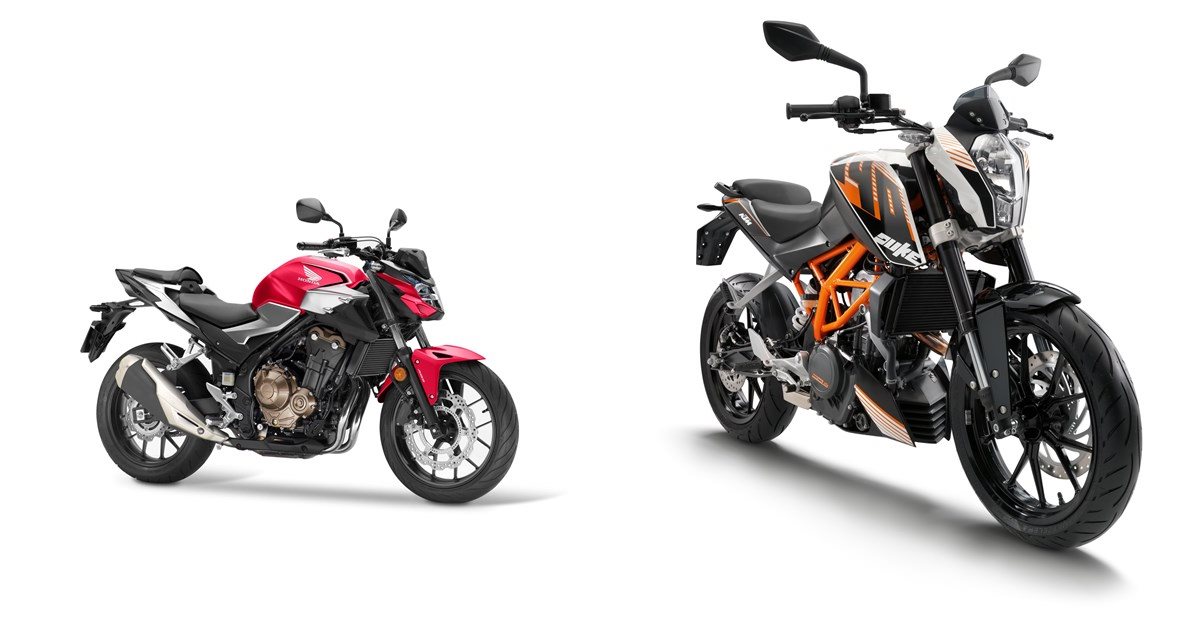 Motorrad Vergleich Honda CB500F 2019 vs. KTM 390 Duke 2014