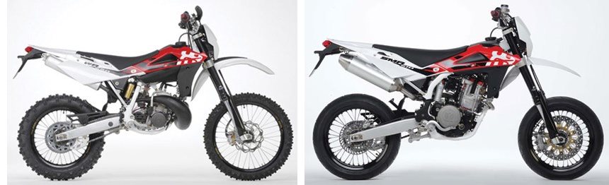 Motorrad Vergleich Husqvarna WR 250 2009 vs. Husqvarna SM 510R 2009
