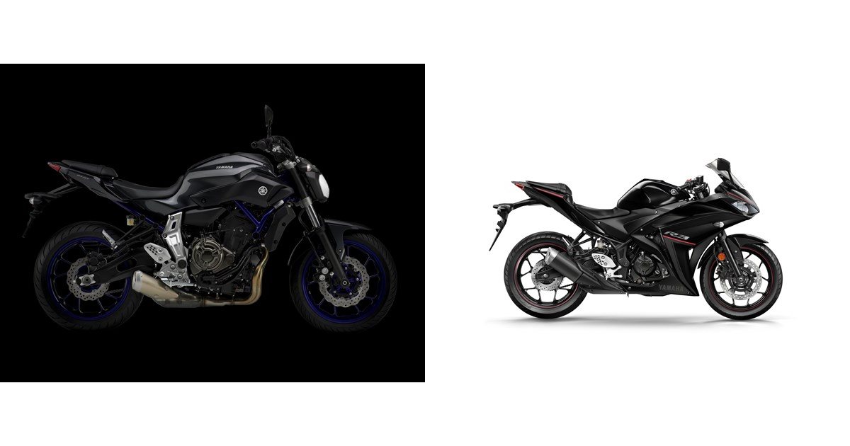 Motorrad Vergleich Yamaha MT-07 2014 vs. Yamaha R3 2018