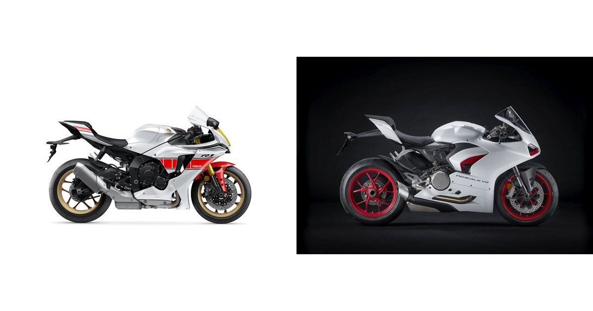 Yamaha R1 World GP 60th Anniversary 2023 vs Ducati Panigale V2 2022