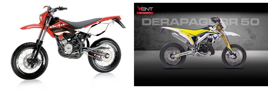 Motorrad Vergleich Beta RR 50 Motard 2009 vs. Vent Derapage RR 50 2019