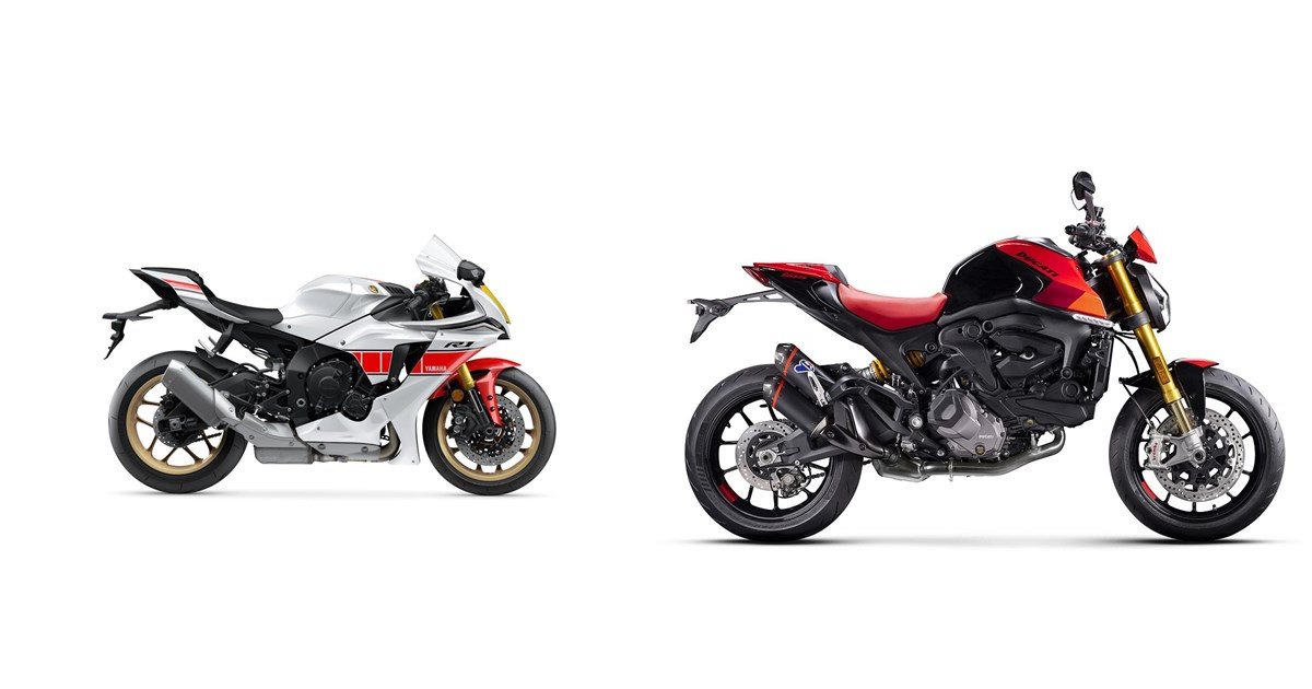 Yamaha R1 World GP 60th Anniversary 2023 vs Ducati Monster SP 2023