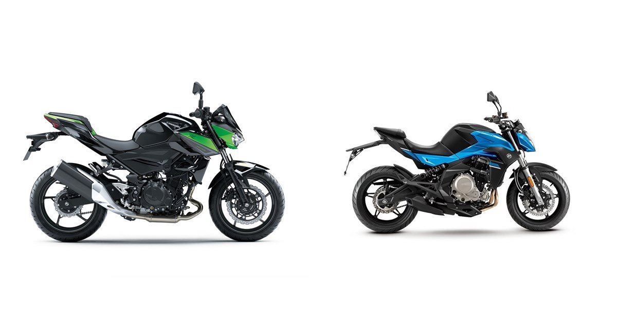 Motorrad Vergleich Kawasaki Z 400 2023 vs. CFMOTO 650 NK 2021
