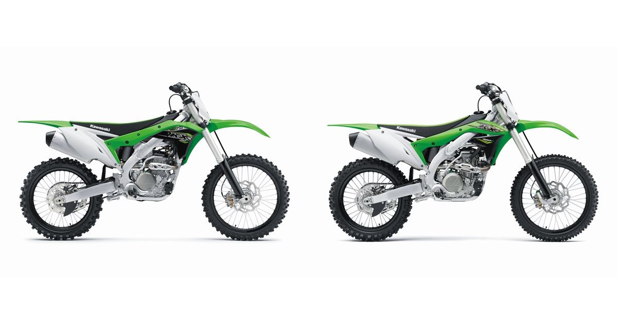 Motorrad Vergleich Kawasaki KX250F 2018 vs. Kawasaki KX450F 2018