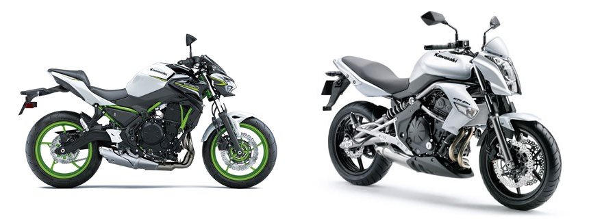 Motorrad Vergleich Kawasaki Z650 2021 vs. Kawasaki ER-6n 2009