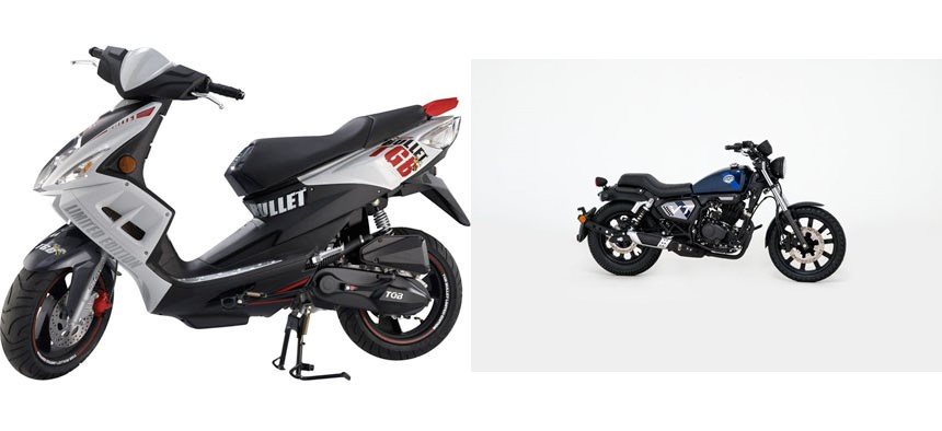 Motorrad Vergleich TGB Bullet 125 2009 vs. Online VT 125 2023