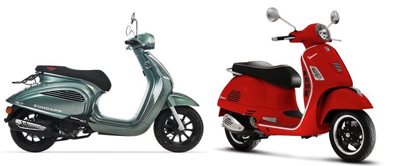 Motorrad Vergleich Zündapp Bella R 125 2020 vs. Vespa GTS 125 ie Super 2009