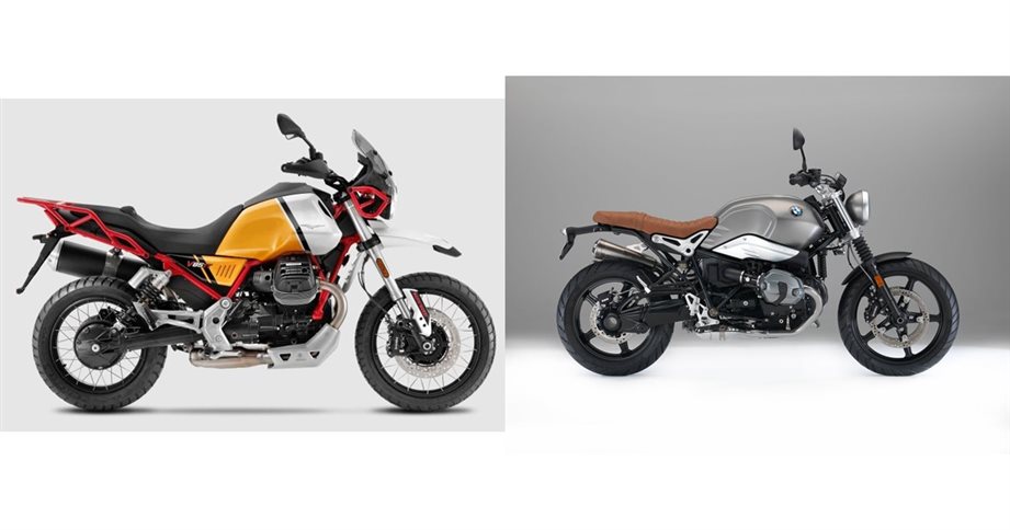 Moto Guzzi V85 TT Evoactive Graphics 2022 vs BMW R nineT Scrambler 2018