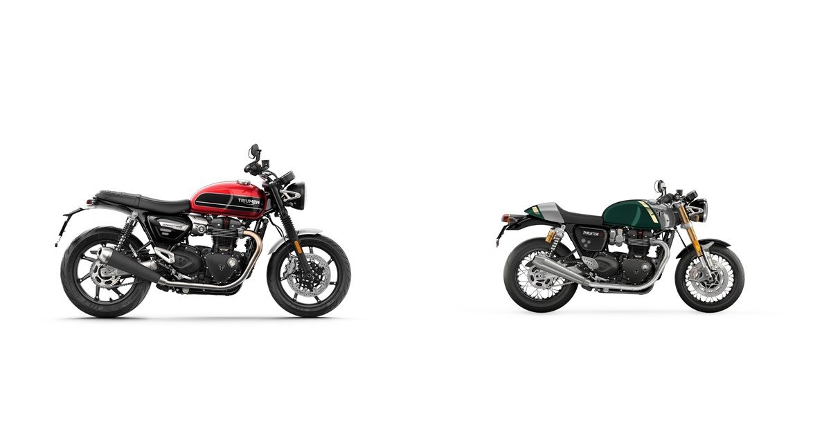 Confronto tra moto Triumph Speed Twin 1200 2019 VS. Triumph Thruxton RS ...