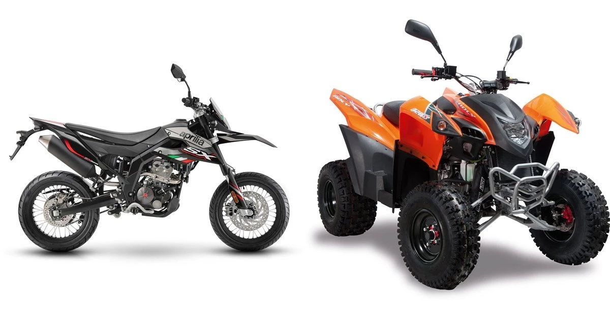 Motorrad Vergleich Aprilia SX 125 2020 vs. Adly Hurricane 320 2014