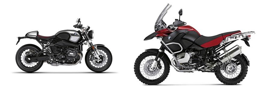 Motorrad Vergleich BMW R nineT 100 Years 2023 vs. BMW R 1200 GS ...